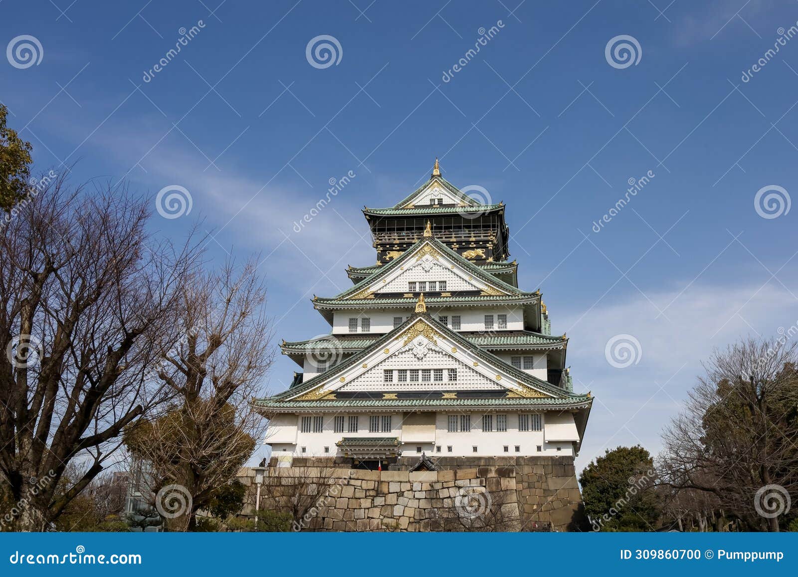 The Osaka Castle in the Big Castle and Most Famous in Osaka Japan Stock ...
