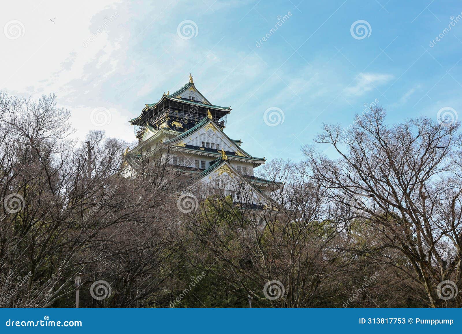 The Osaka Castle in the Big Castle and Most Famous in Osaka Japan Stock ...