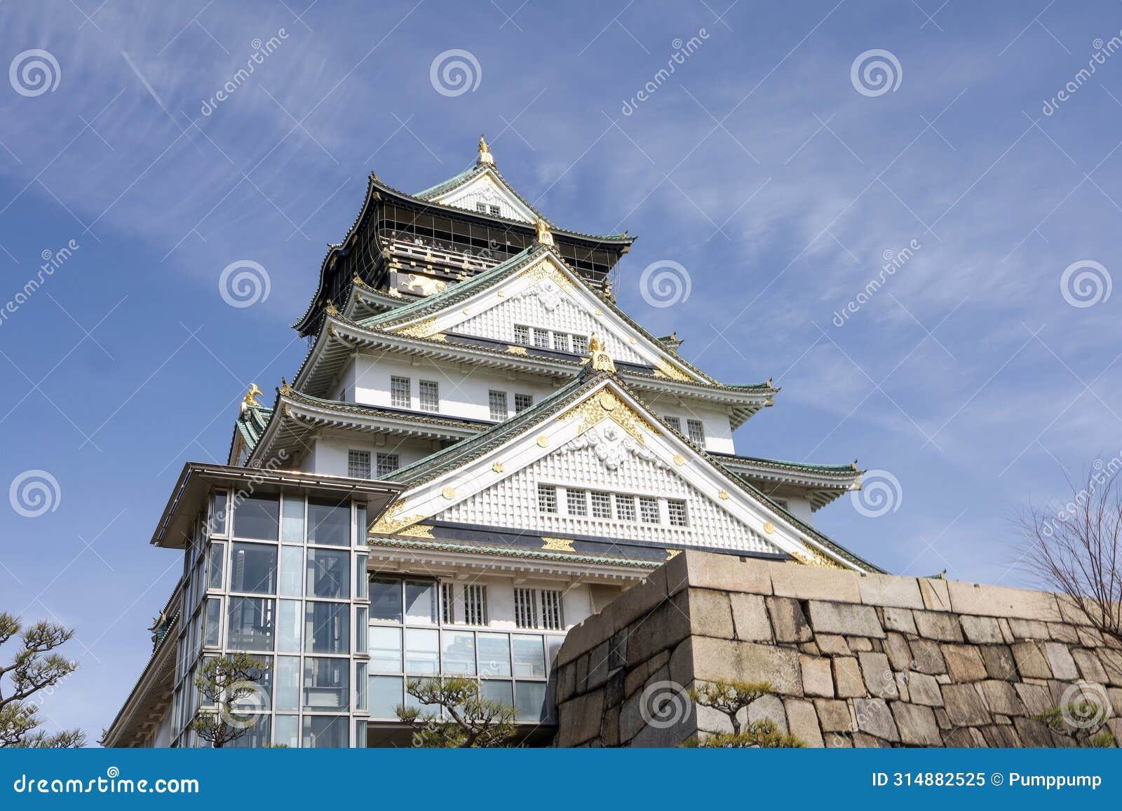 The Osaka Castle in the Big Castle and Most Famous in Osaka Japan Stock ...