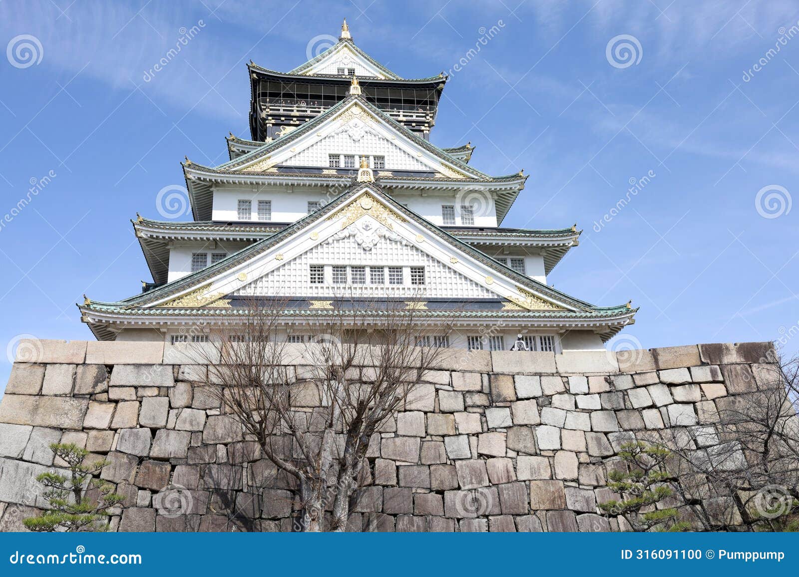The Osaka Castle in the Big Castle and Most Famous in Osaka Japan Stock ...
