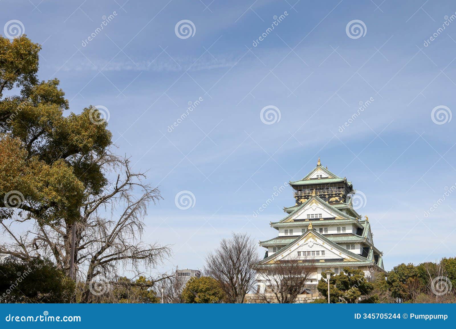 The Osaka Castle in the Big Castle and Most Famous in Osaka Japan Stock ...