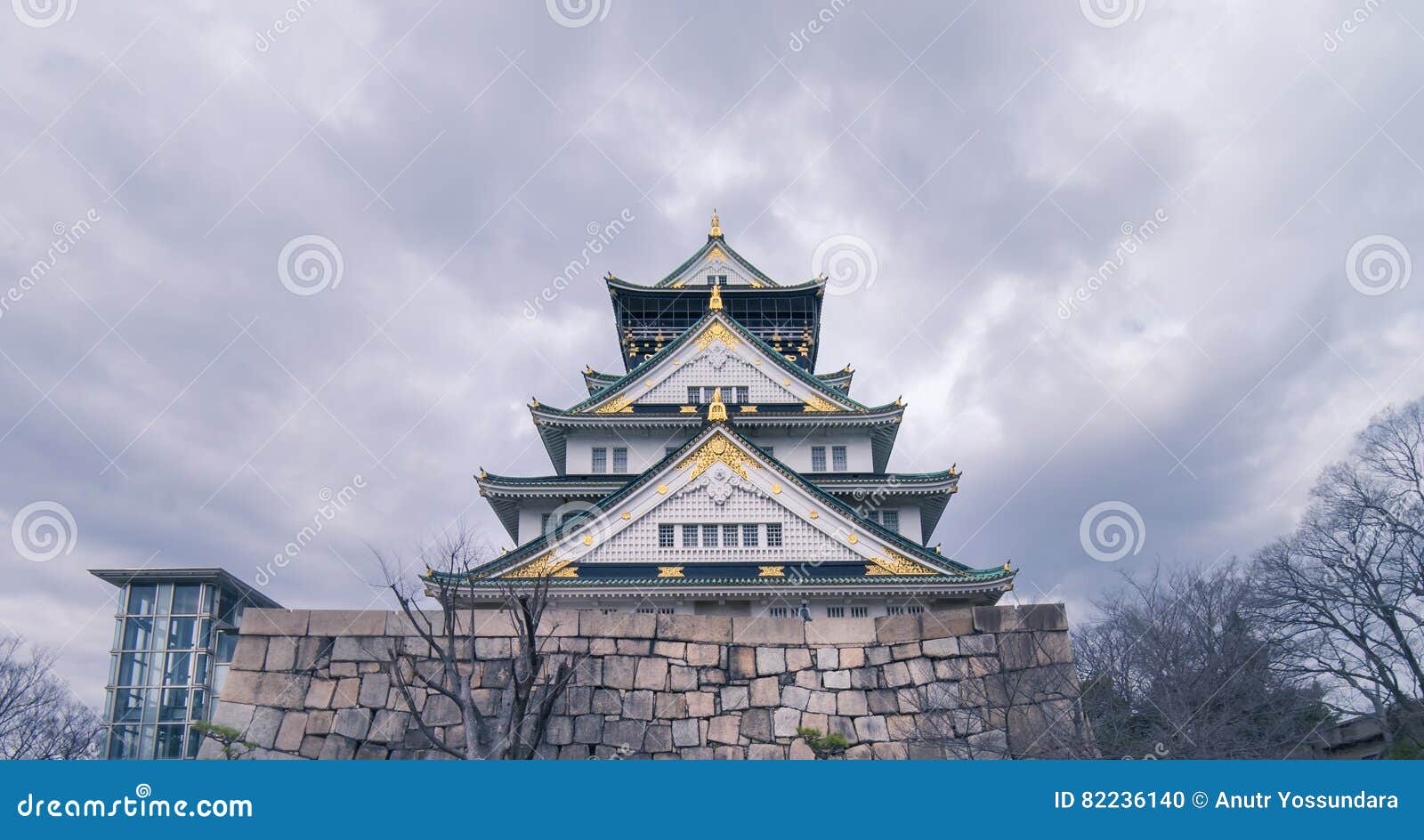 Osaka Castle front view stock photo. Image of front, japanese - 82236140