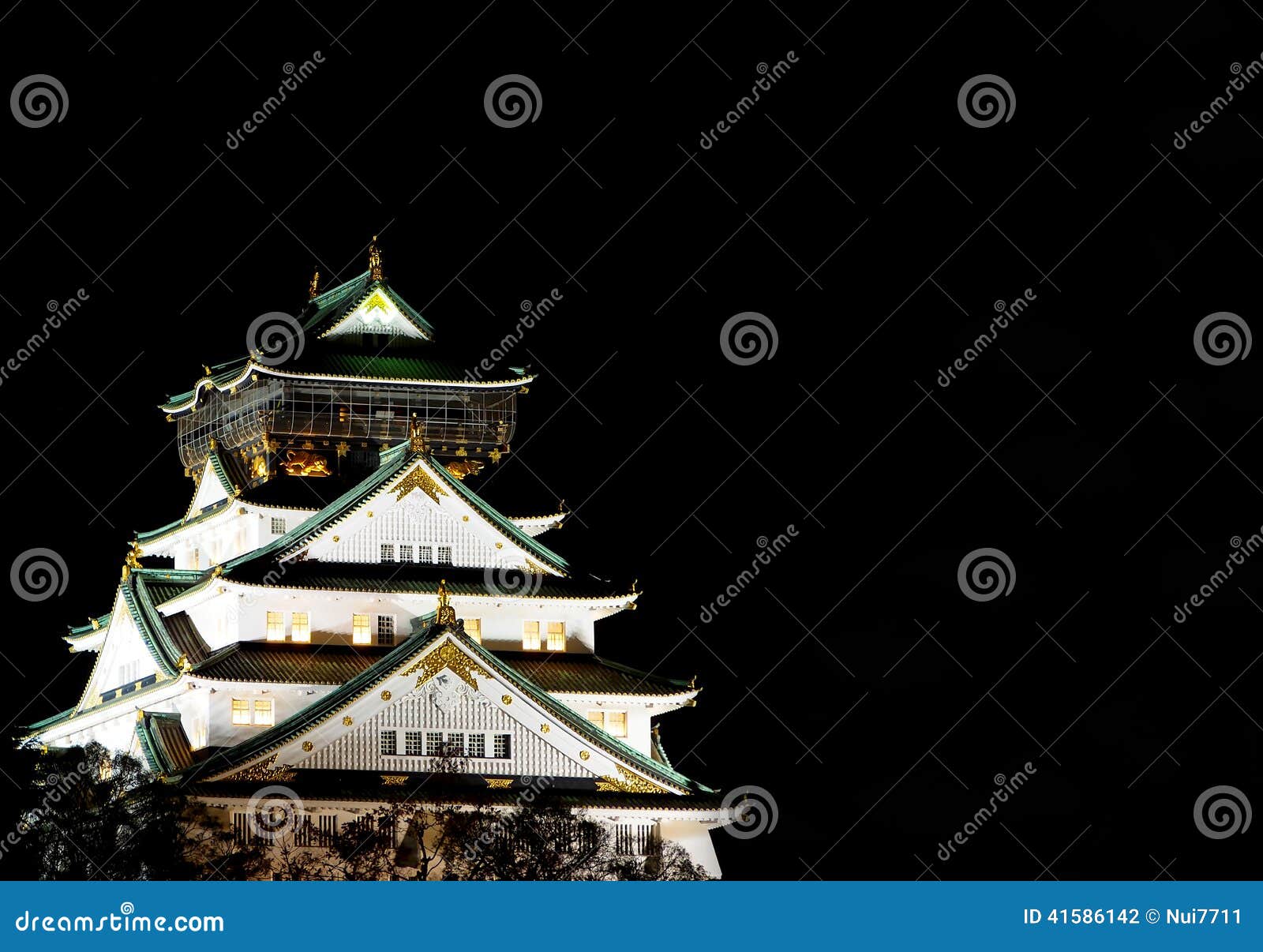 Osaka Castle at Night, Osaka, Japan 3 Stock Photo - Image of asia ...
