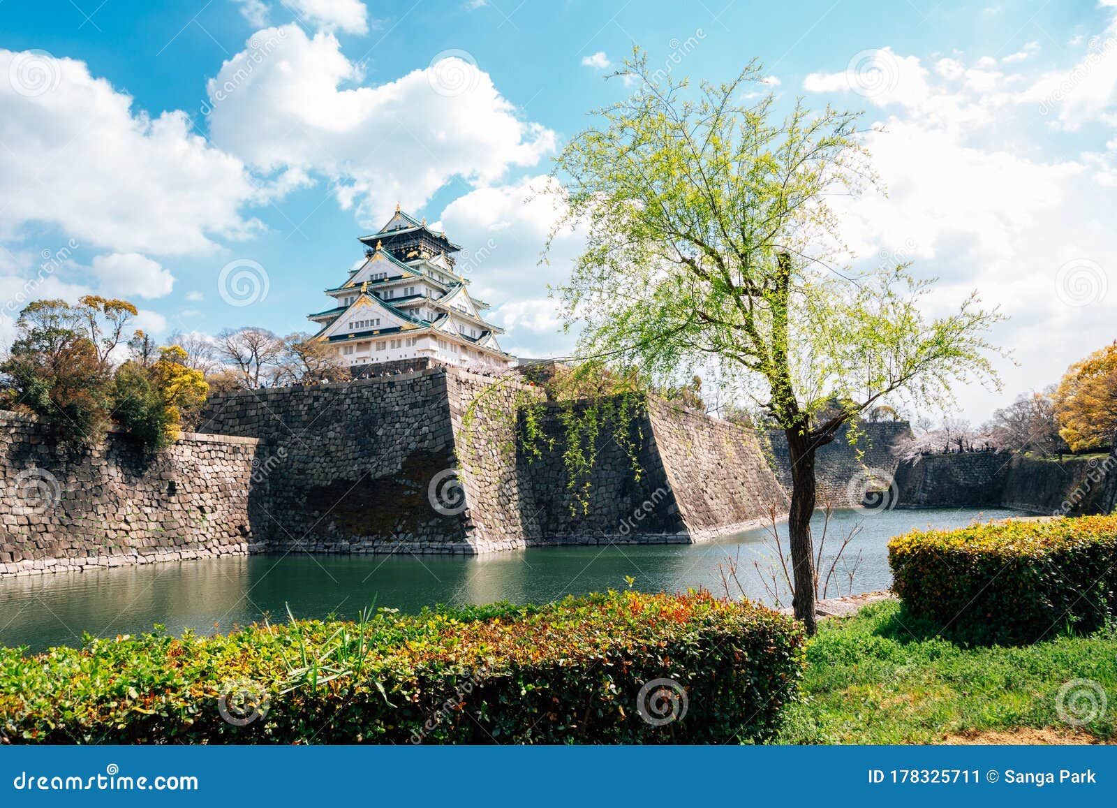 Osaka Castle at Spring in Japan Stock Image - Image of city ...