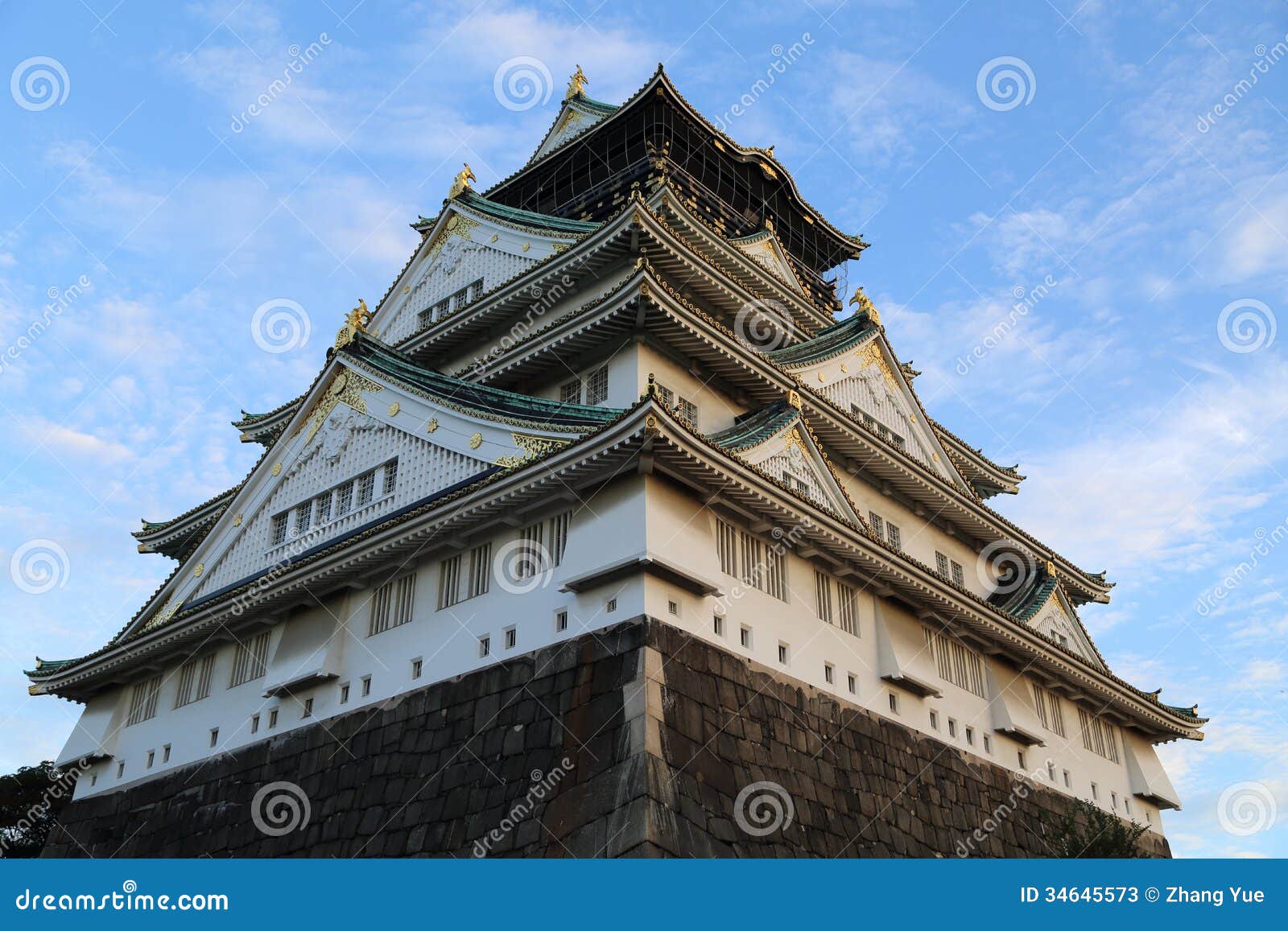 Sunset Osaka Castle Stock Image | CartoonDealer.com #34894141
