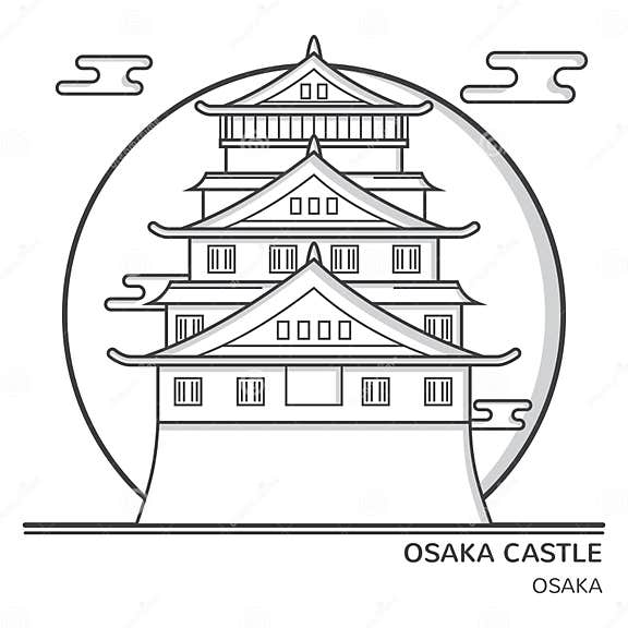 Osaka Castle. Vector Illustration Decorative Design Stock Vector ...