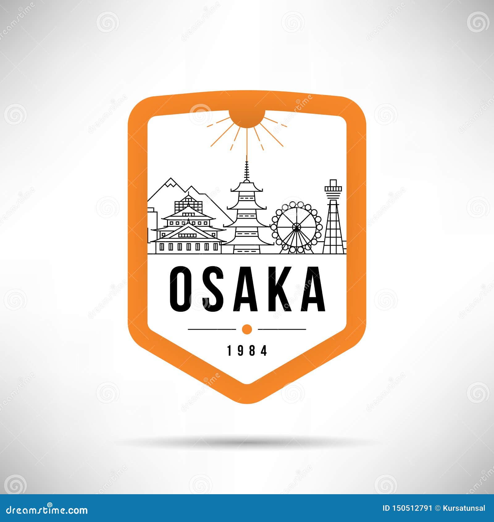 Osaka City Modern Skyline Vector Template Stock Illustration ...