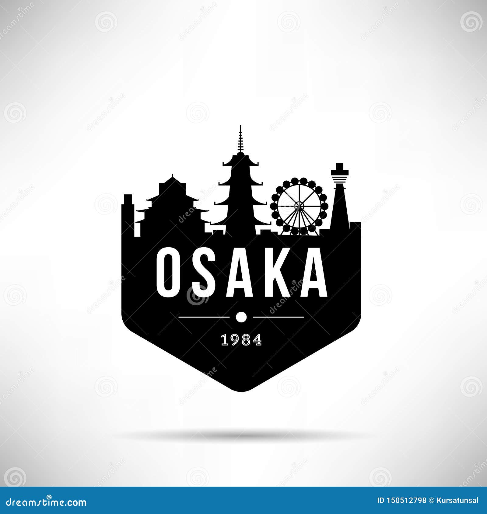 Osaka City Modern Skyline Vector Template Stock Illustration ...
