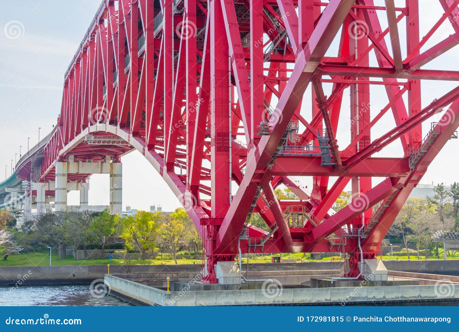 Osaka Japan Apr 16 2019 Minato Bridge Osaka City Japan Editorial