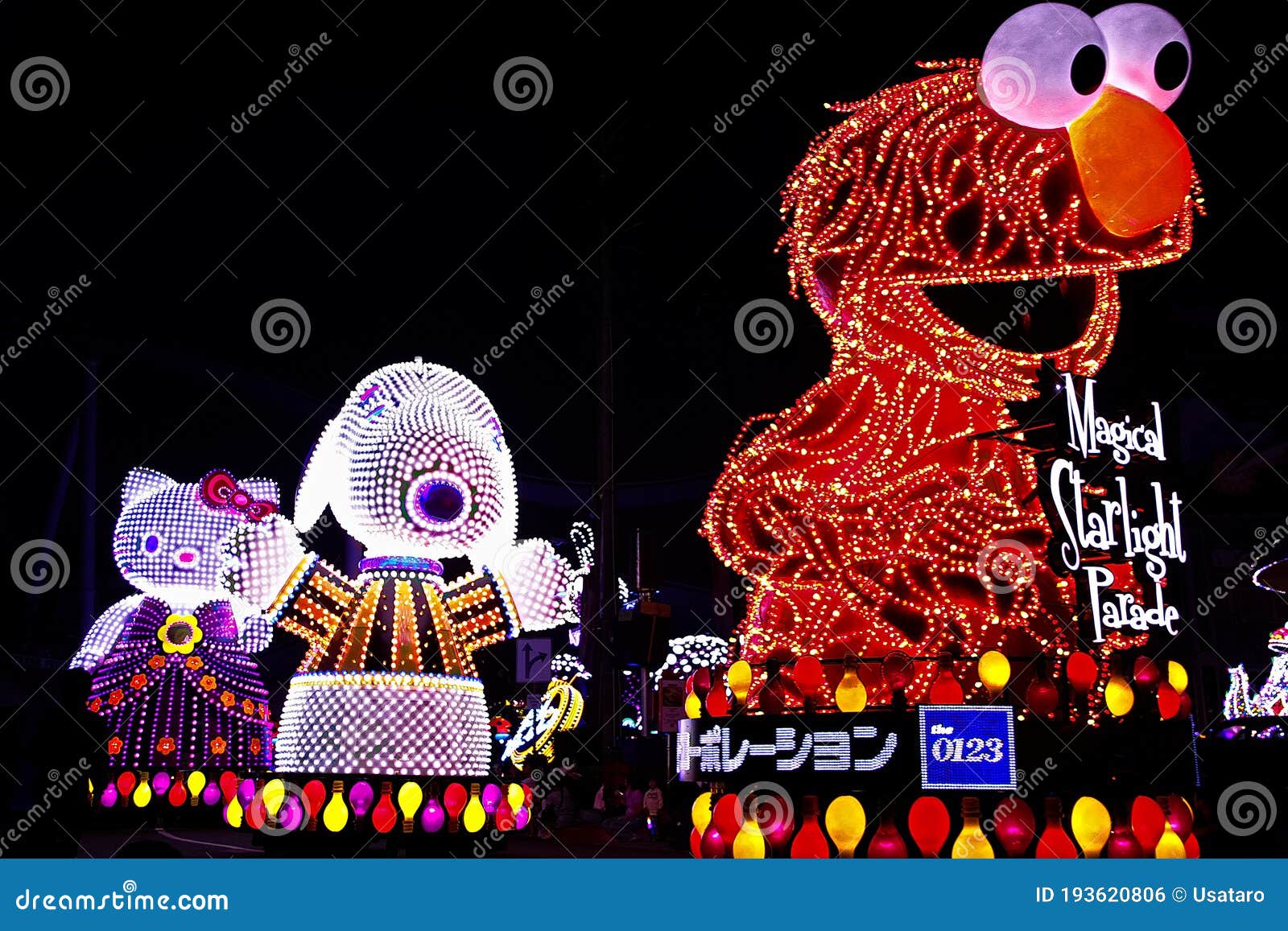 Close Up Of Elmo LED Light Parade Float In Magical Starlight Parade ...