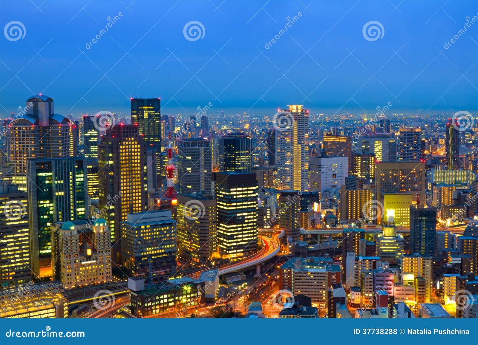 Osaka, Japan stock photo. Image of asian, landscape, business - 37738288