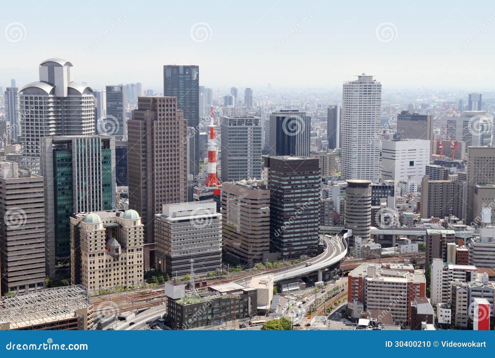 Osaka Linia Horyzontu, Japonia Zdjęcie Stock - Obraz złożonej z ...