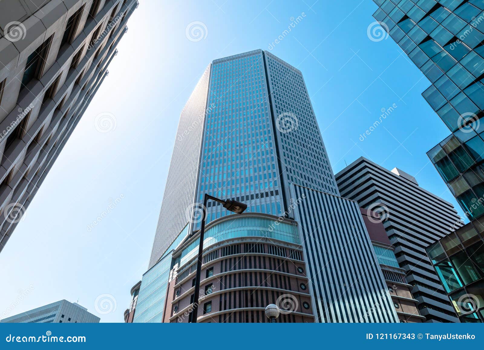 Osaka Modern Architecture, Lighting Over the Road, Japan Stock Image ...