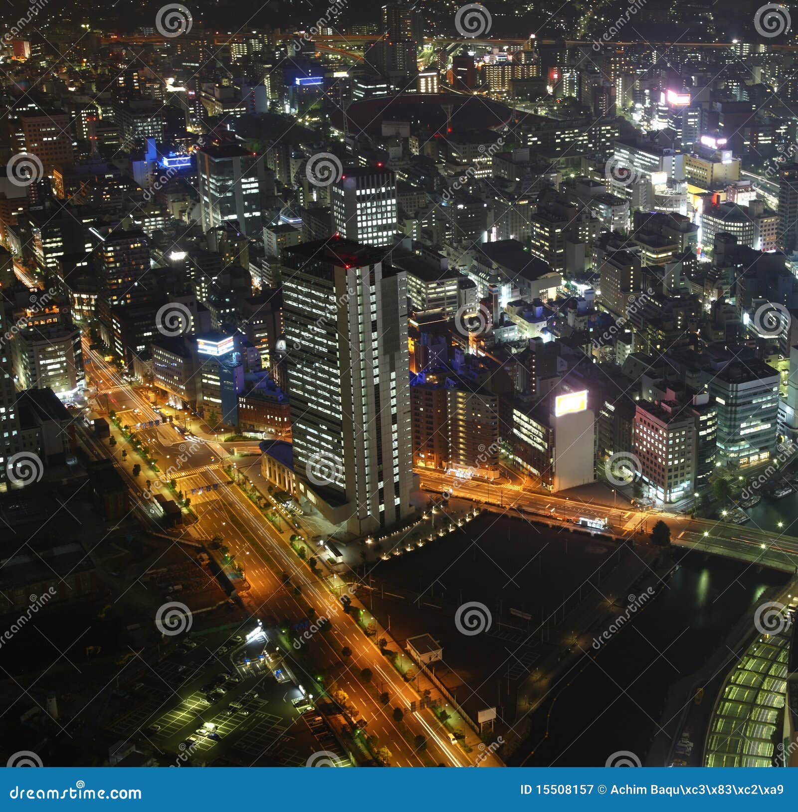 Osaka at night stock image. Image of asian, asia, busy - 15508157