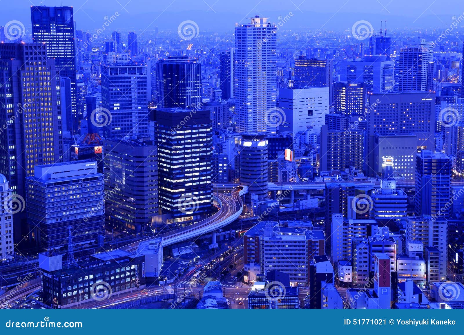 Osaka Night View in, Osaka City Editorial Photo - Image of metropolitan ...