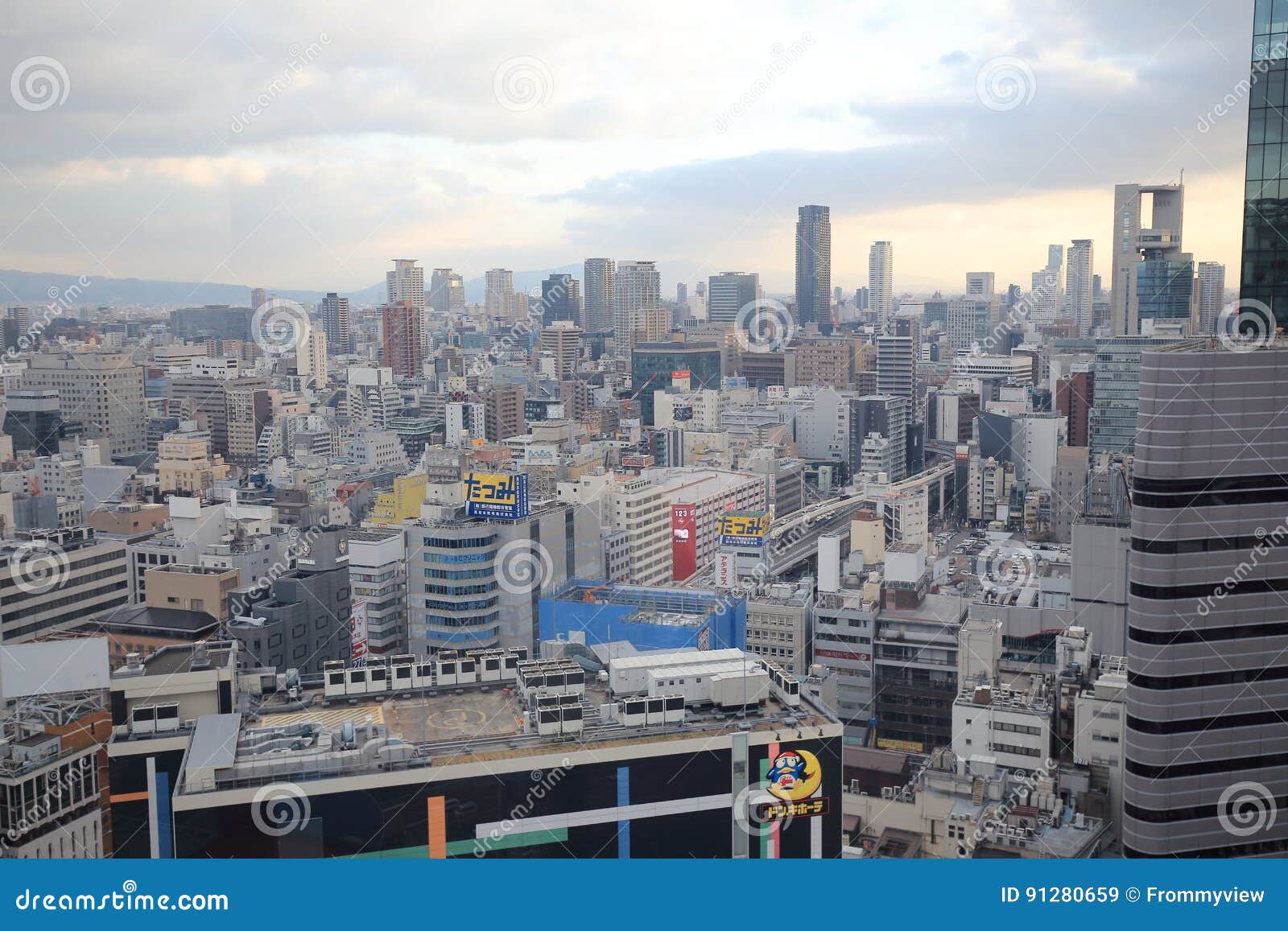 Osaka Sightseeing View from Hev Five Ferris Wheel Editorial Stock Image ...