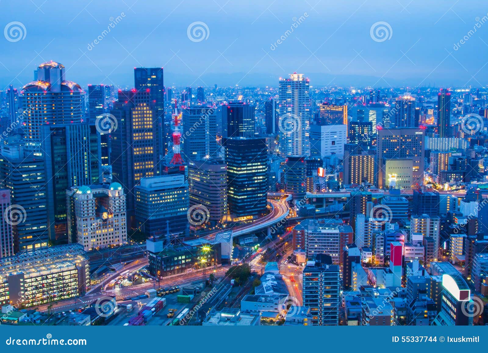 Osaka Skyline View from Umeda Sky Tower in Japan Stock Photo - Image of ...