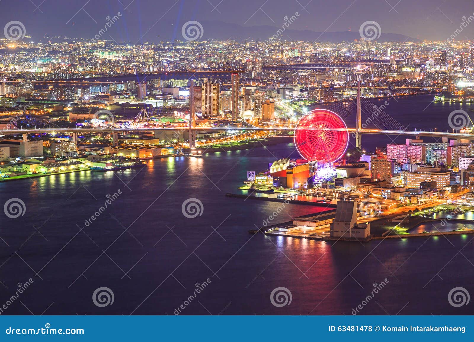 Osaka View at Night from Cosmo Tower Stock Photo - Image of japan ...