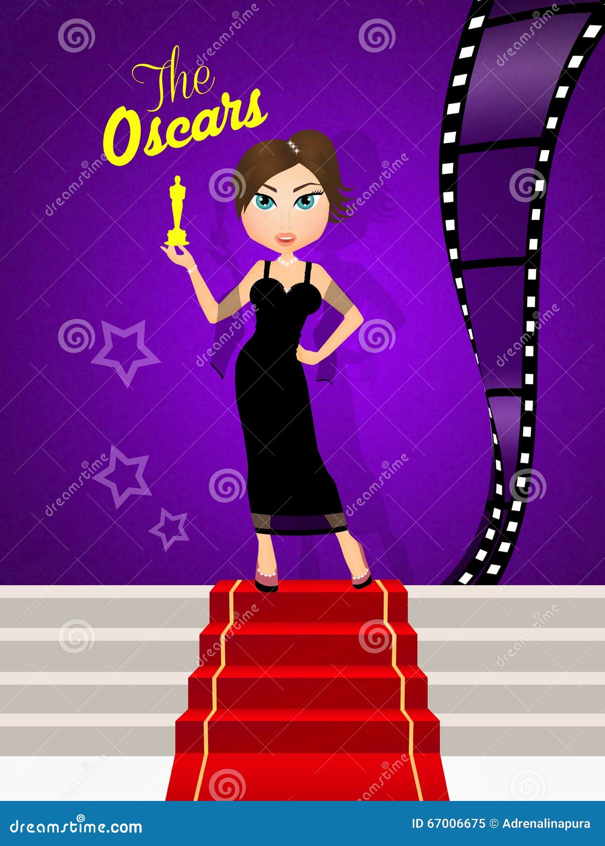 The Oscar awards stock illustration. Illustration of movie - 67006675