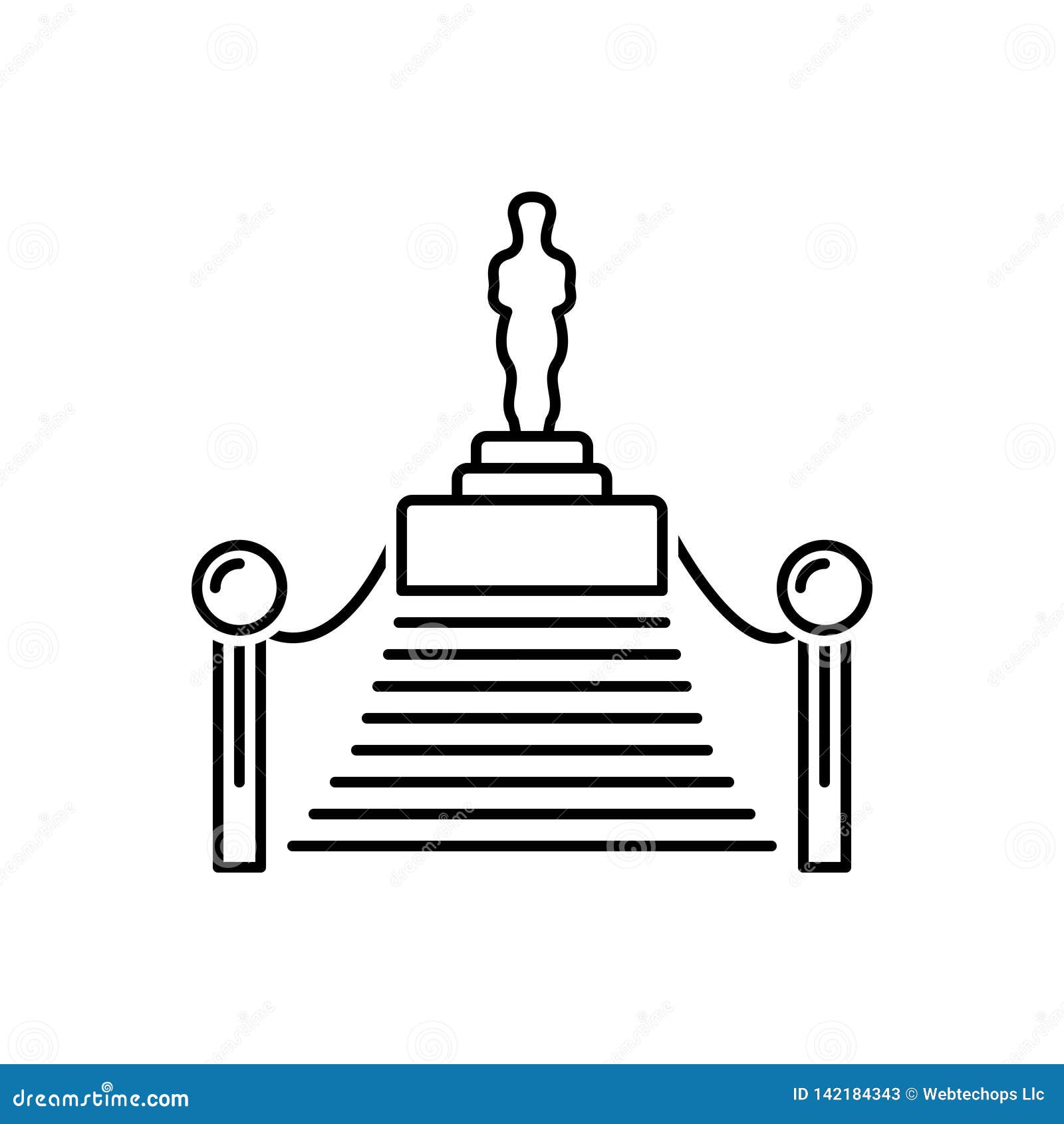 Black Line Icon for Oscar, Award and Carpet Stock Illustration ...