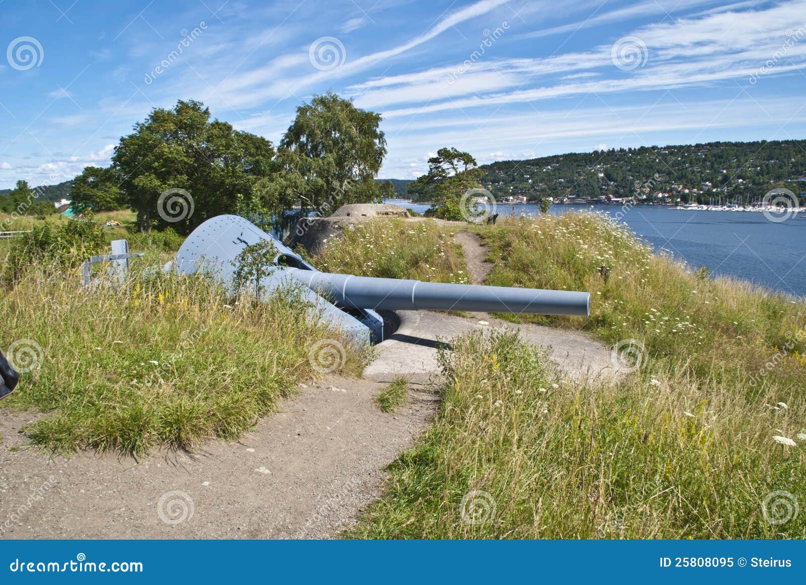 Oscarsborg Fortress (cannon) Stock Image - Image of landscape, cannon ...