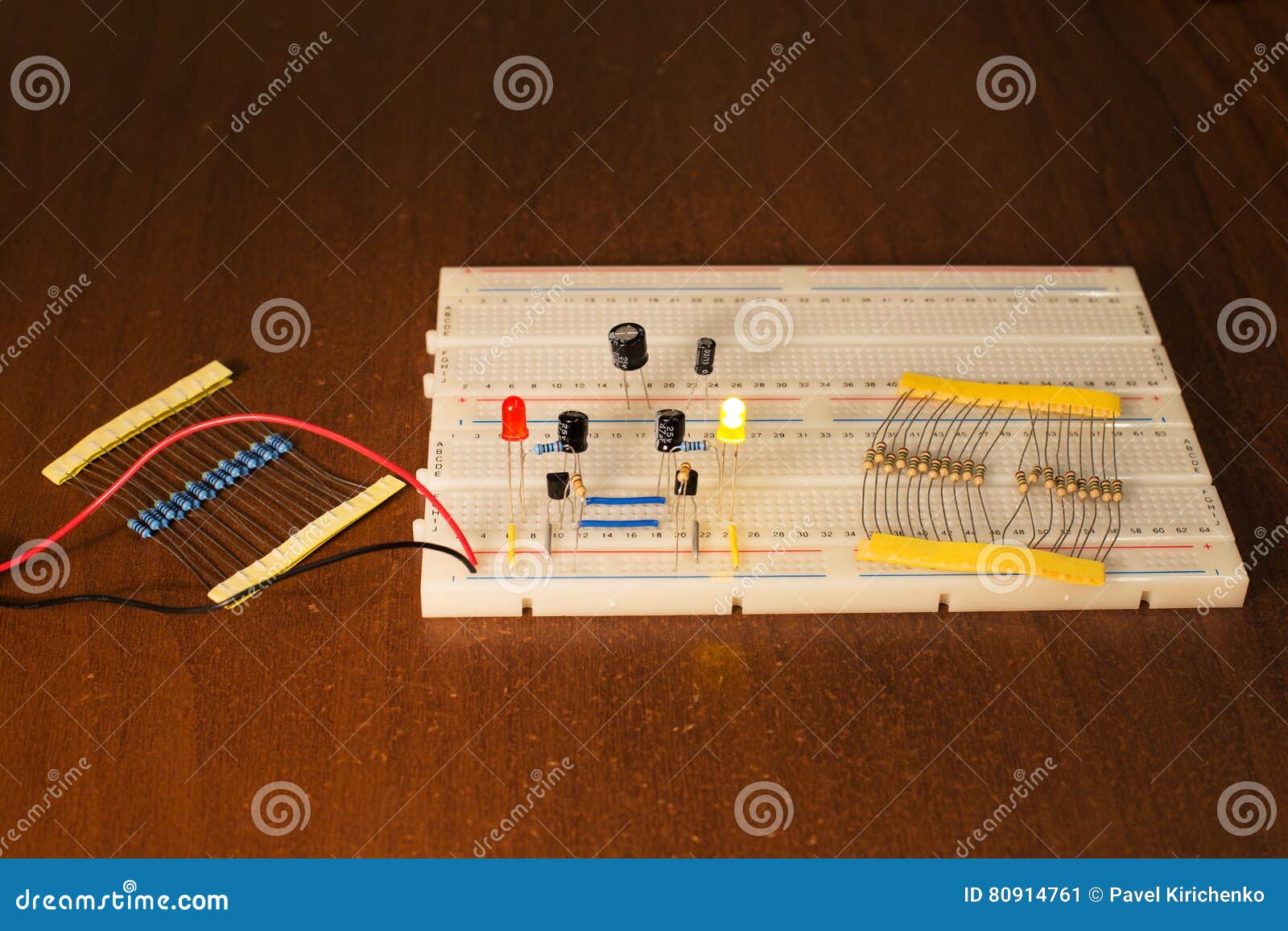 Oscillator Circuit on Prototyping Board Breadboard Stock Image - Image ...