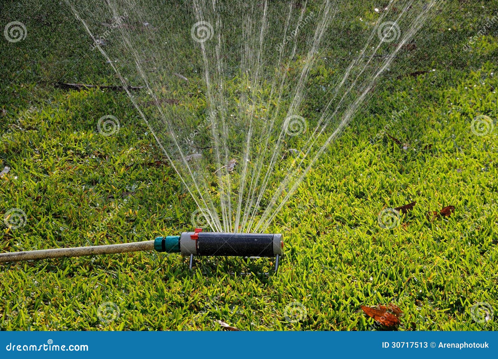 Oscillerende tuinsproeier. stock afbeelding. Image of sproeier - 30717513