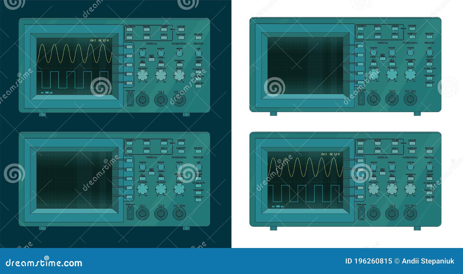 Oscilloscope Color Drawings Cartoon Vector | CartoonDealer.com #196260815