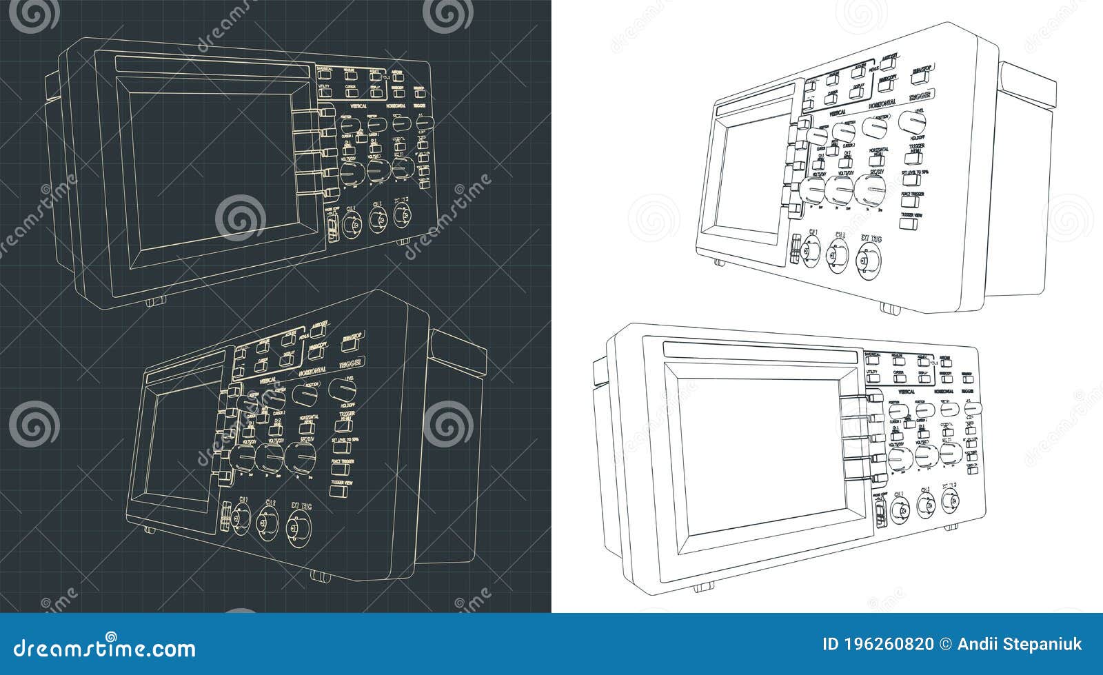 Laboratory Oscilloscope Drawings Stock Vector - Illustration of ...