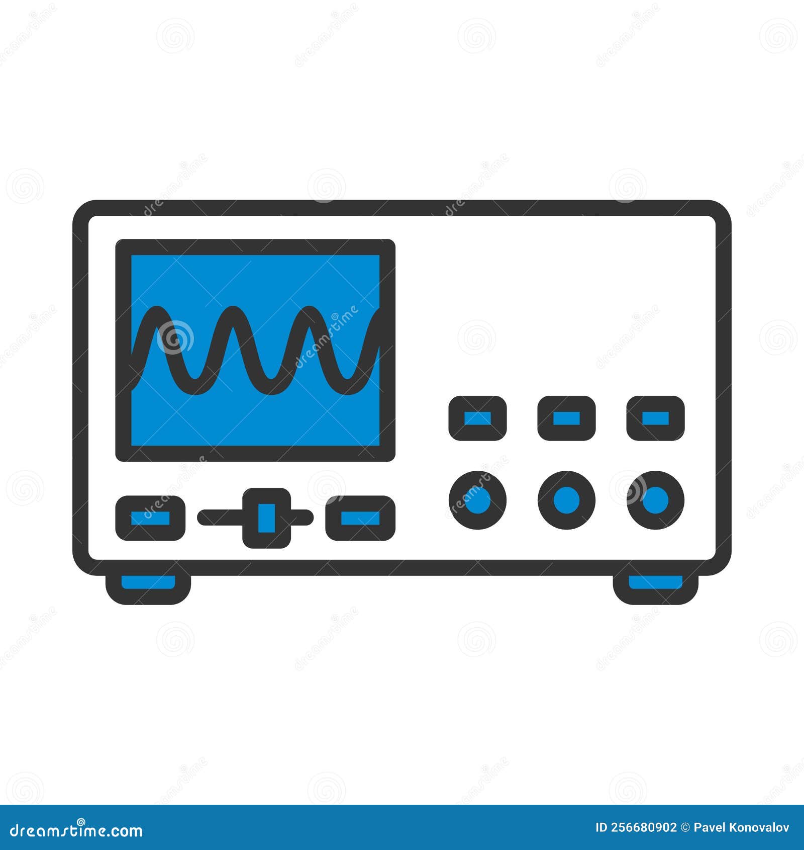 Oscilloscope Icon stock vector. Illustration of catelectronics - 256680902