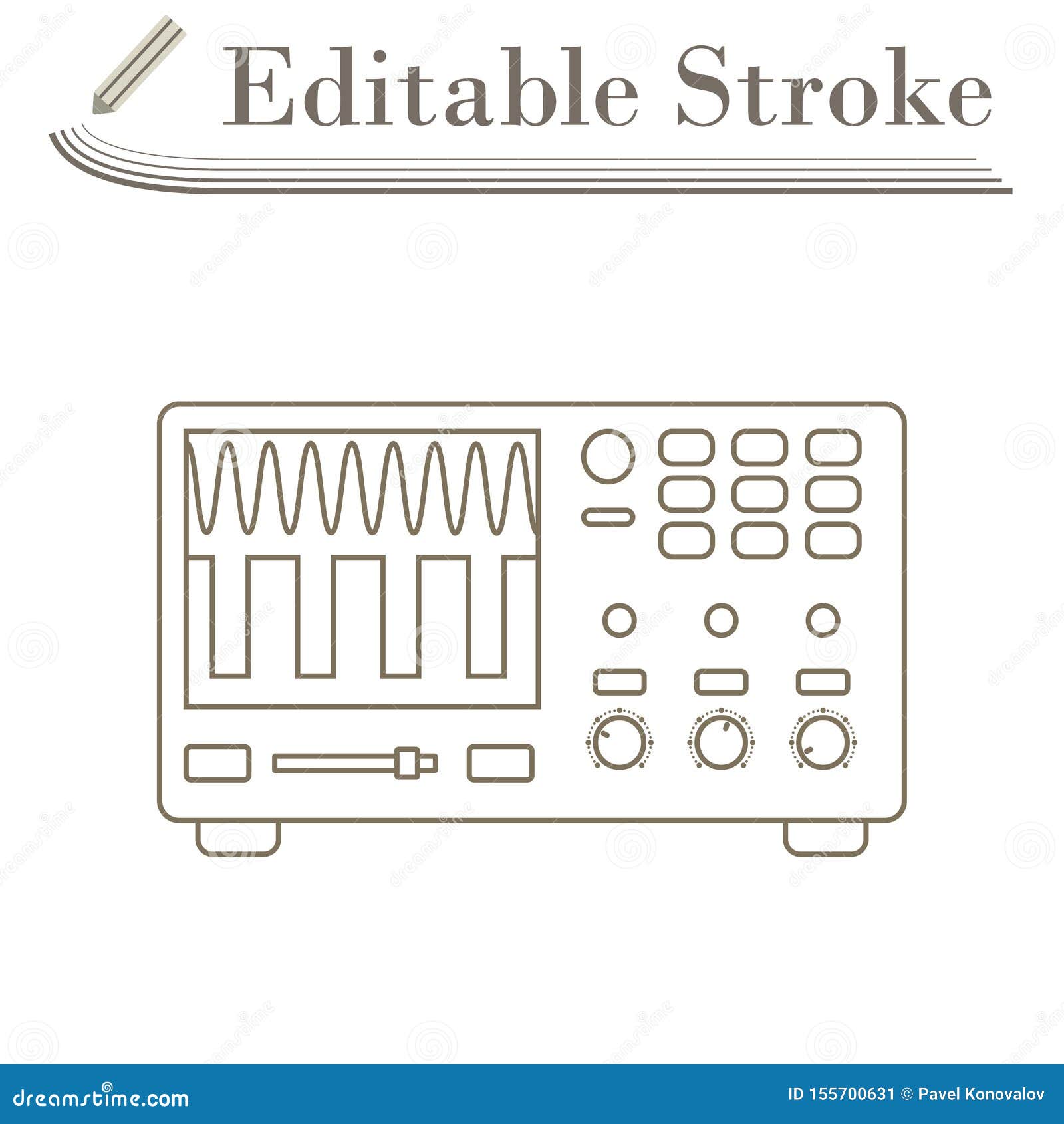 Oscilloscope Icon Vector. Instrument For Measurements Illustration Sign ...