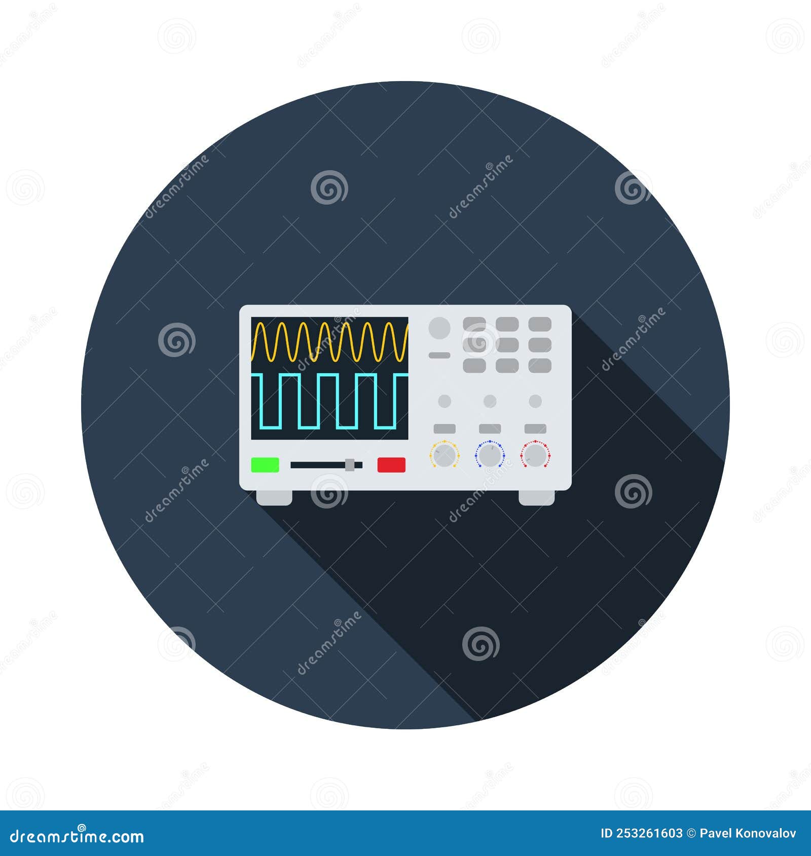 Oscilloscope Icon stock vector. Illustration of monitor - 253261603