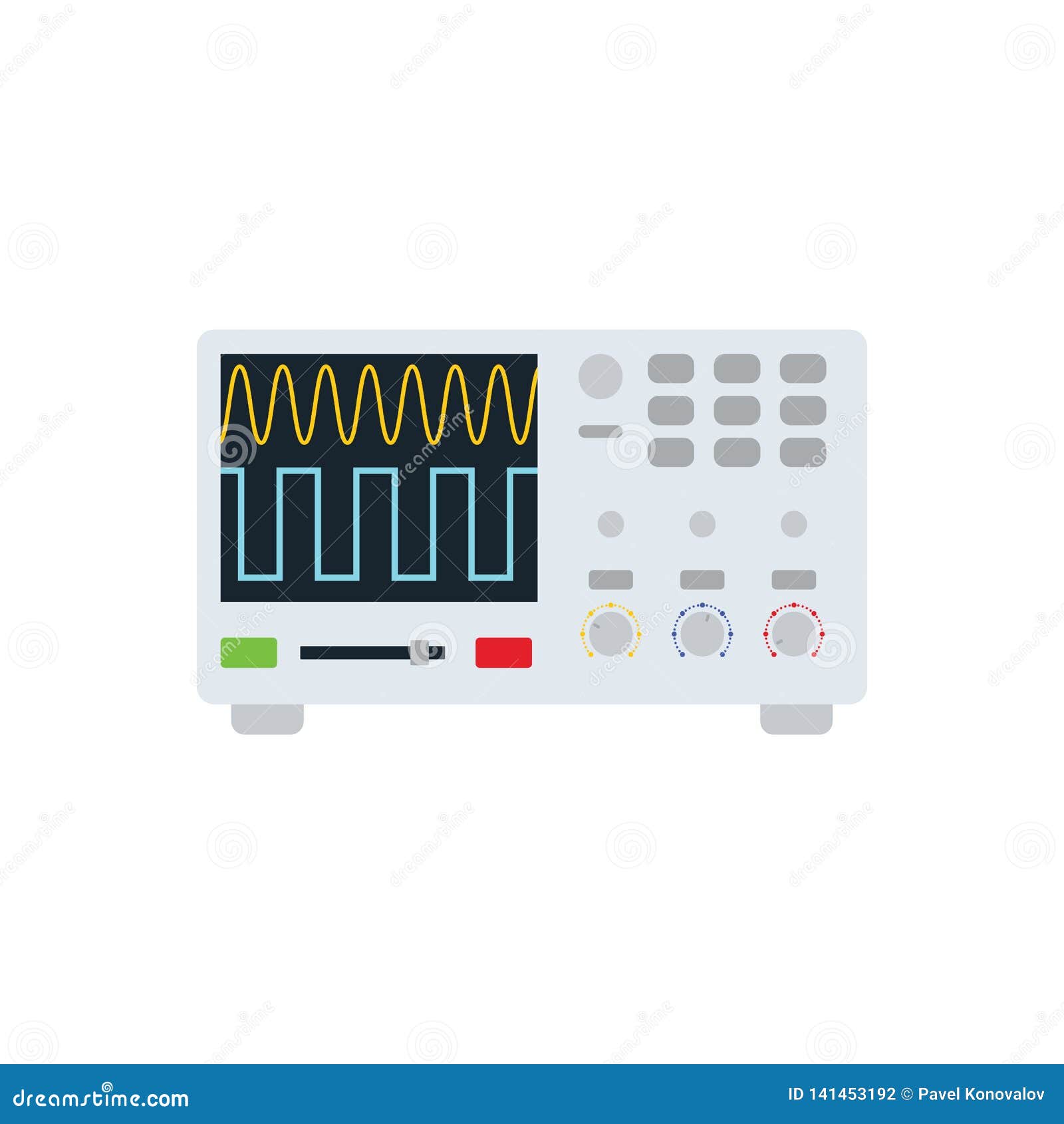 Oscilloscope icon stock vector. Illustration of electricity - 141453192