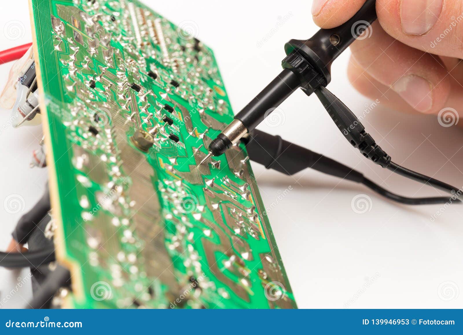 Oscilloscope Probe Isolated on White Stock Image - Image of fingers ...