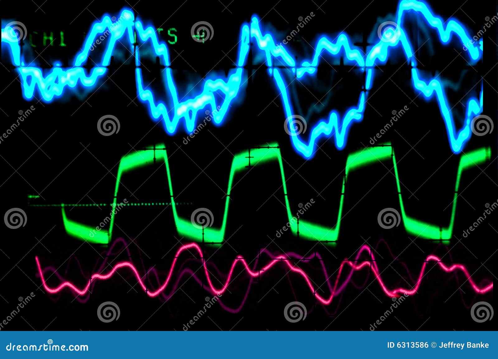 Oscilloscope waveform stock photo. Image of tech, volume - 6313586