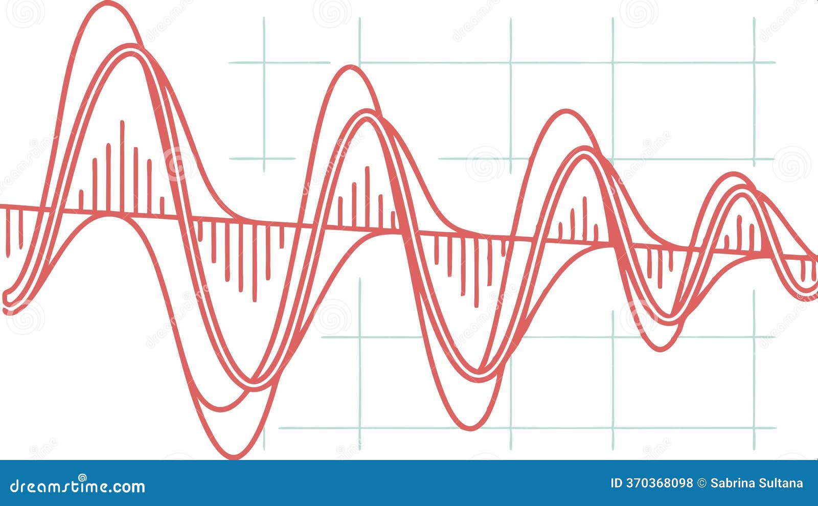 Oscilloscope Waveform On Its Screen Generative Ai Stock Image 279807001