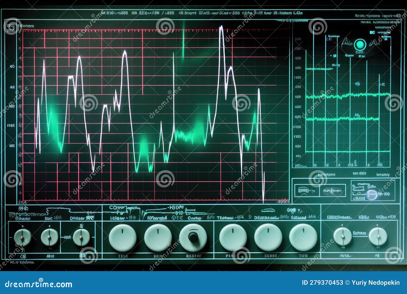 Oscilloscope Waveform on Its Screen. Generative AI Stock Image - Image ...