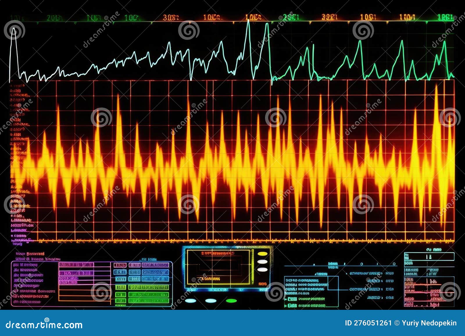 Oscilloscope Waveform On Its Screen. Generative AI Stock Photo ... Oscilloscope Waveform On Its Screen. Generative AI Stock Photo ...