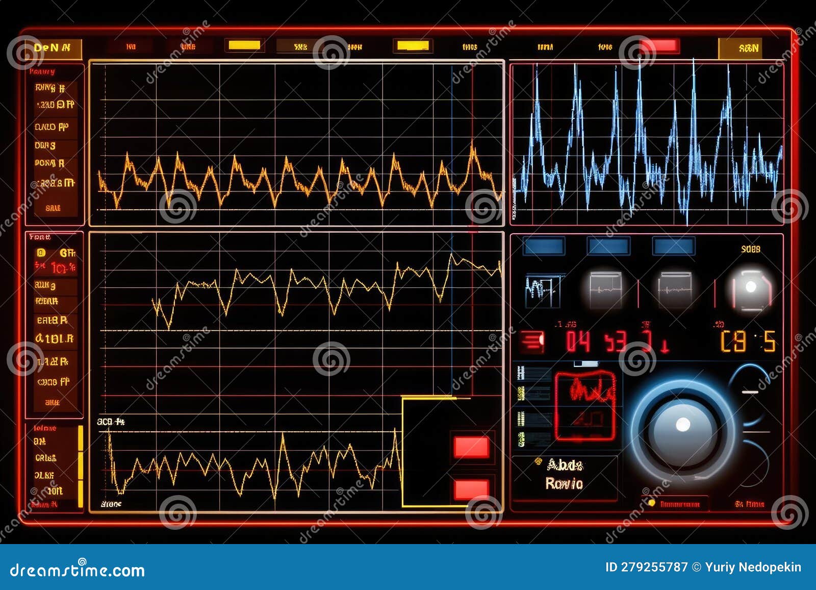 Oscilloscope Waveform on Its Screen. Generative AI Stock Illustration ...