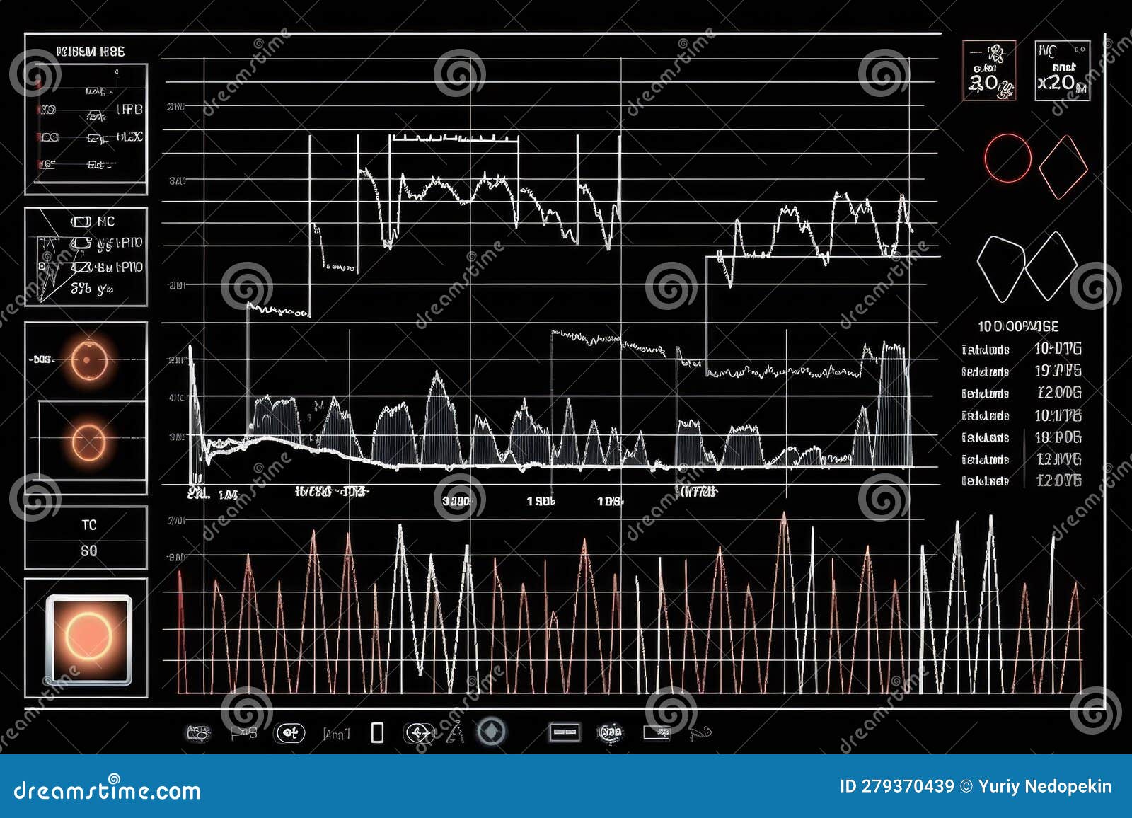 Oscilloscope Waveform on Its Screen. Generative AI Stock Illustration ...