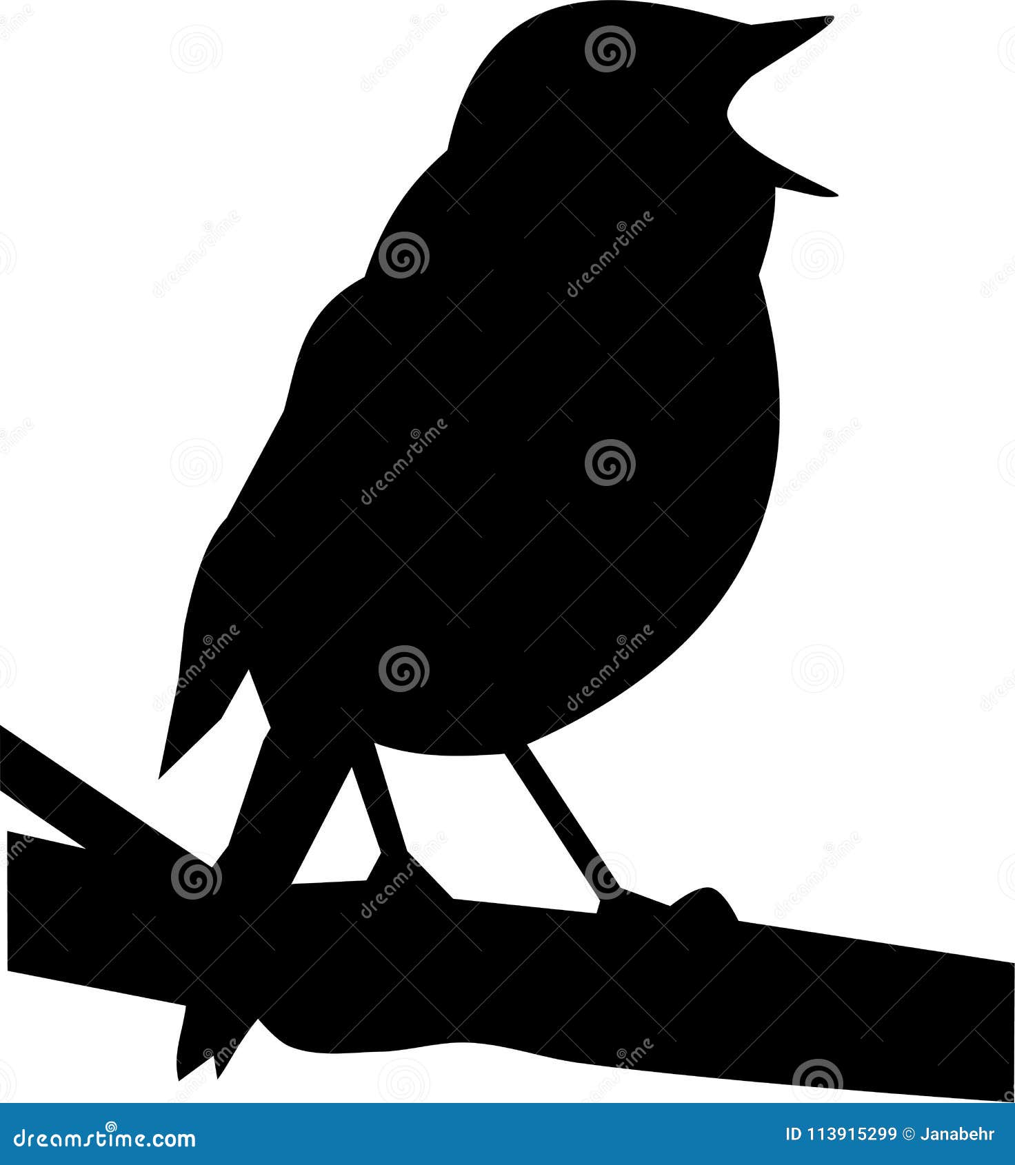 Bird In Springtime Vibrant Gradients Poster. Cartoon Vector ...