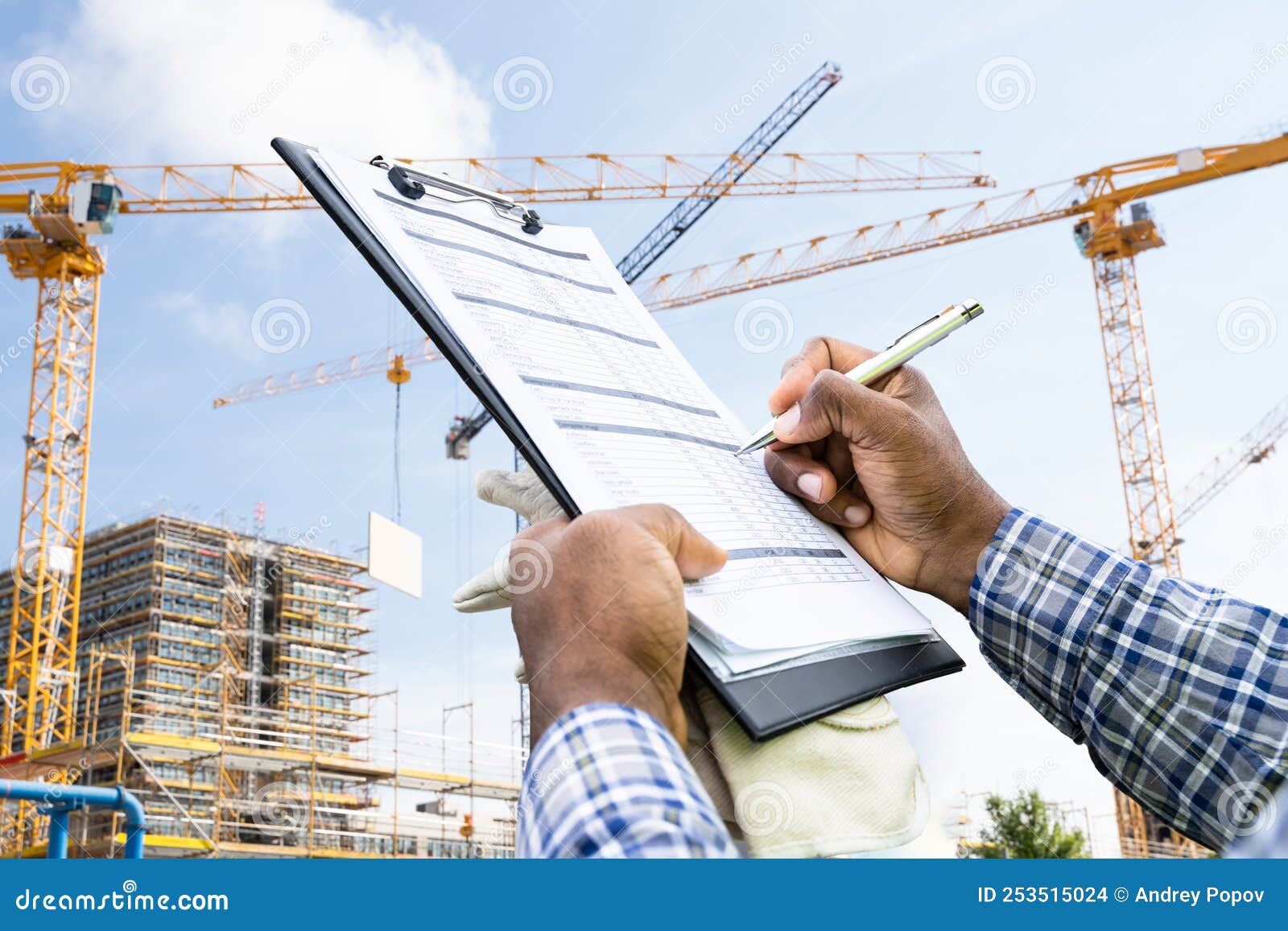 OSHA Inspection Worker at Construction Site Stock Photo - Image of ...