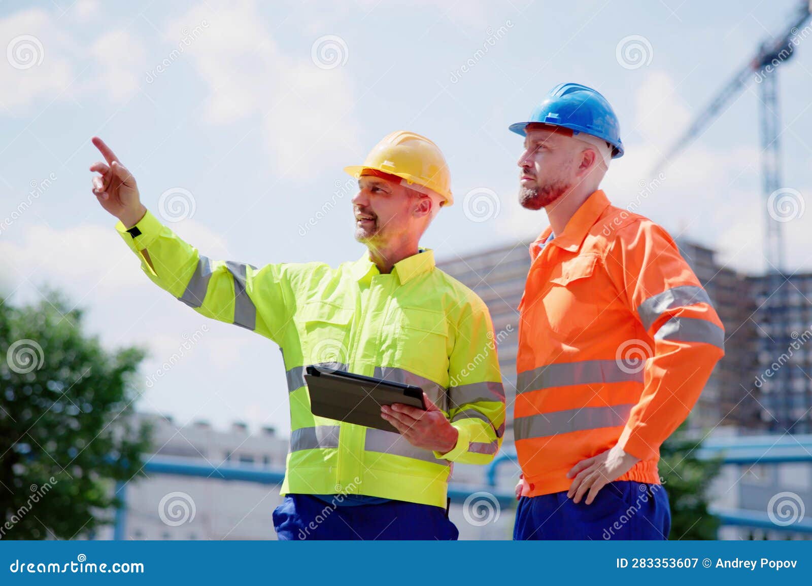 OSHA Inspector at Construction Site Stock Image - Image of workers ...