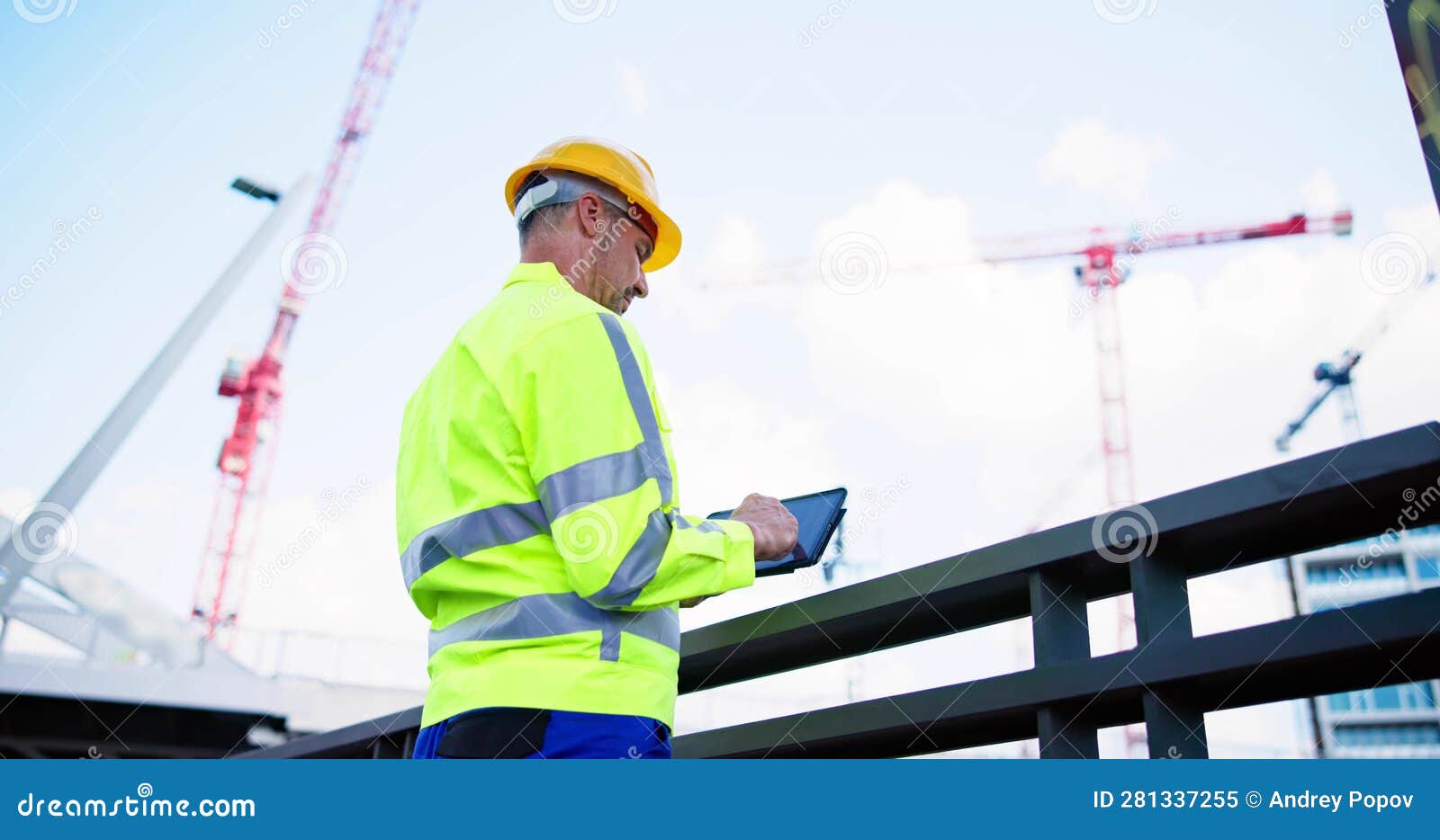 Osha Inspector at Construction Site Stock Image - Image of tablet ...