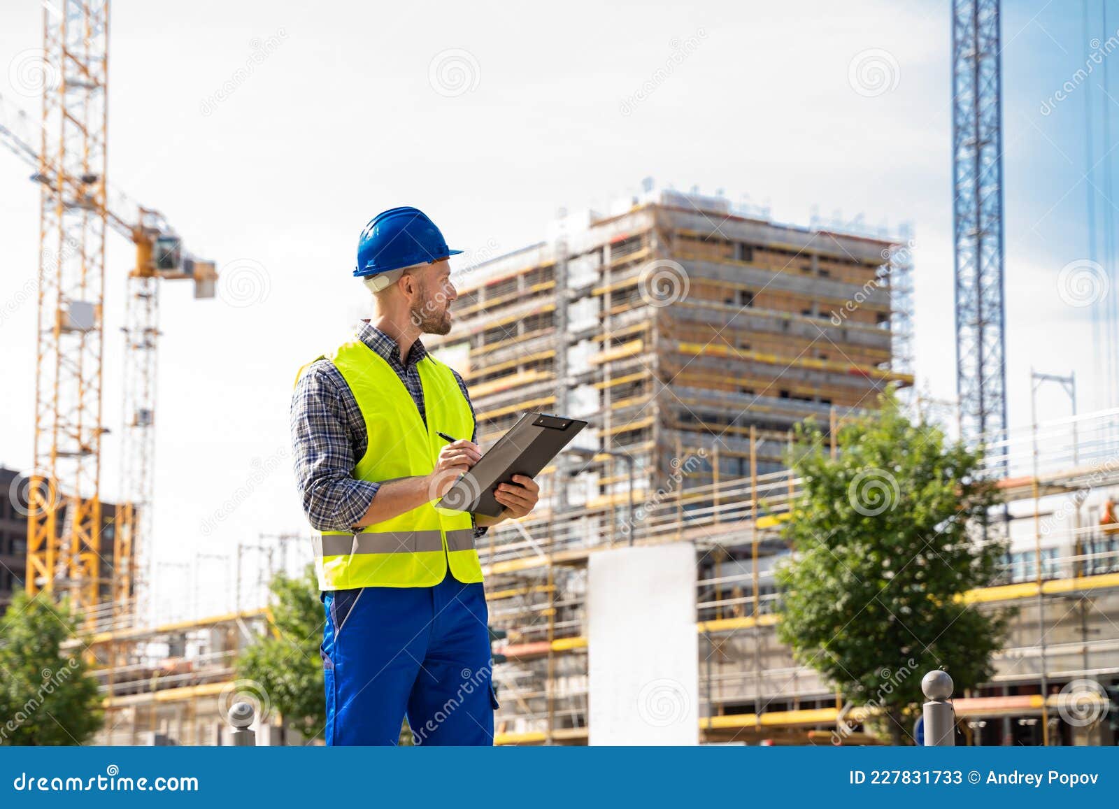 OSHA Inspector at Construction Site Stock Image - Image of manager ...