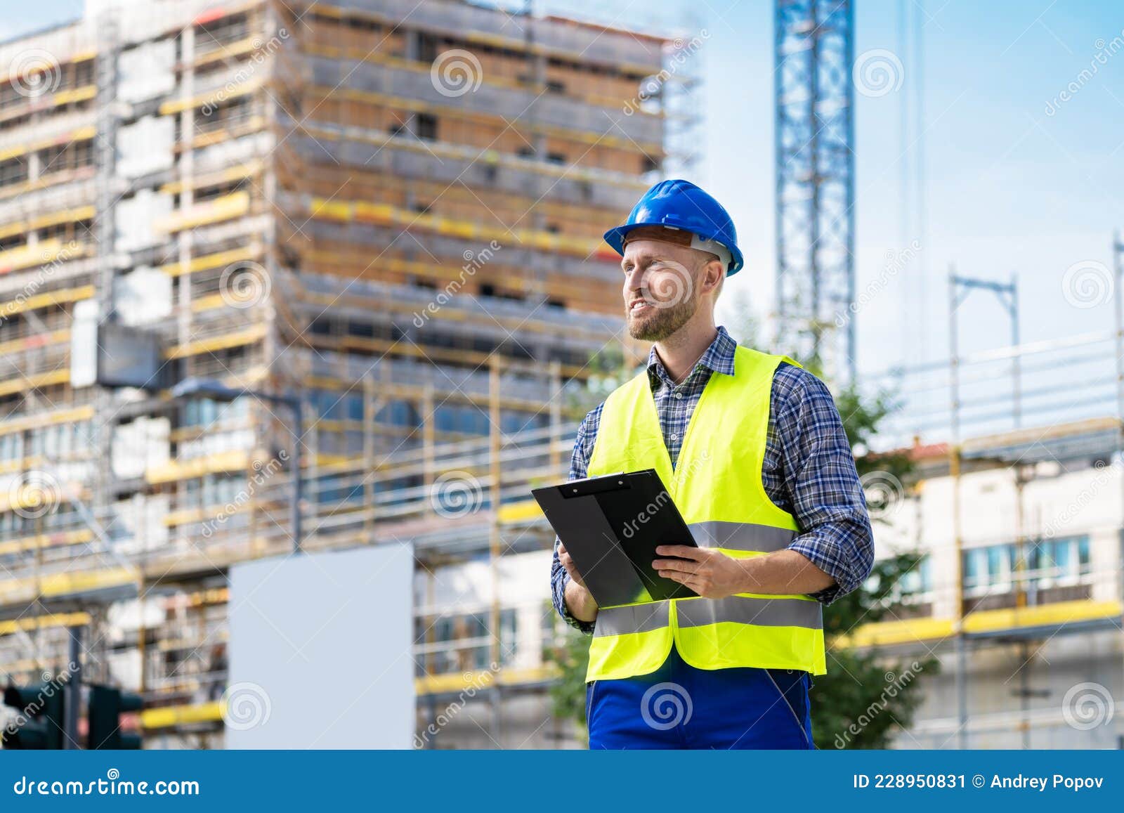 OSHA Inspector at Construction Site Stock Image - Image of working ...