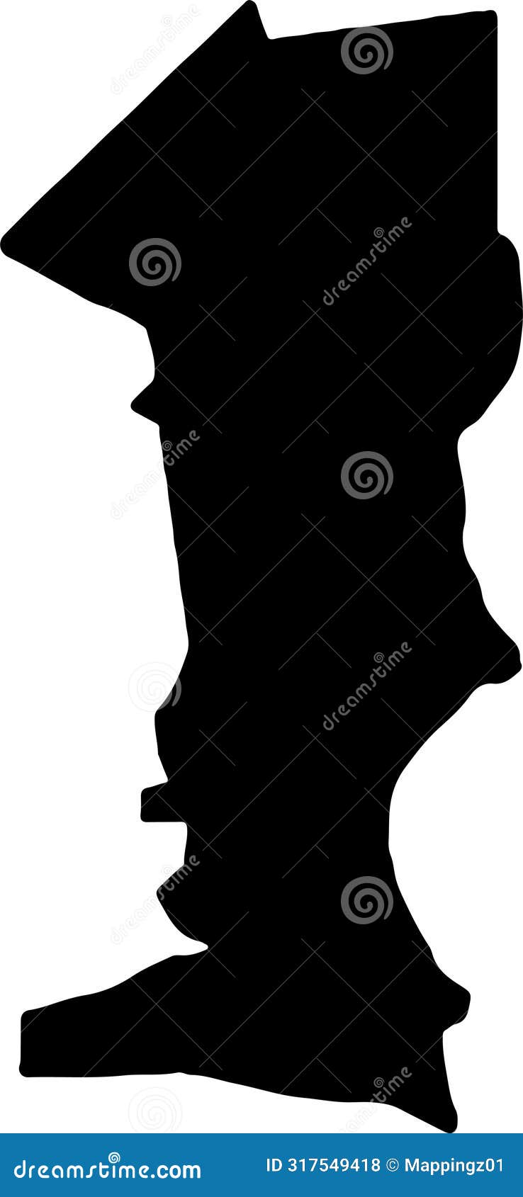 Namibia Silhouette Map With Transparent Background Vector Illustration ...