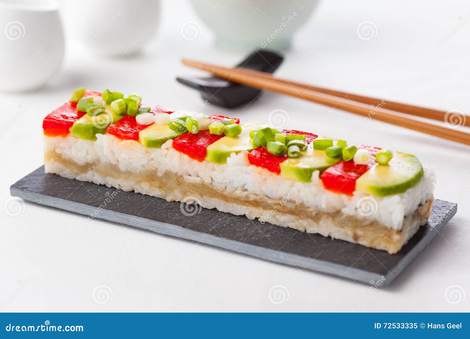 Oshizushi stock image. Image of pressed, bamboo, meat - 72533335