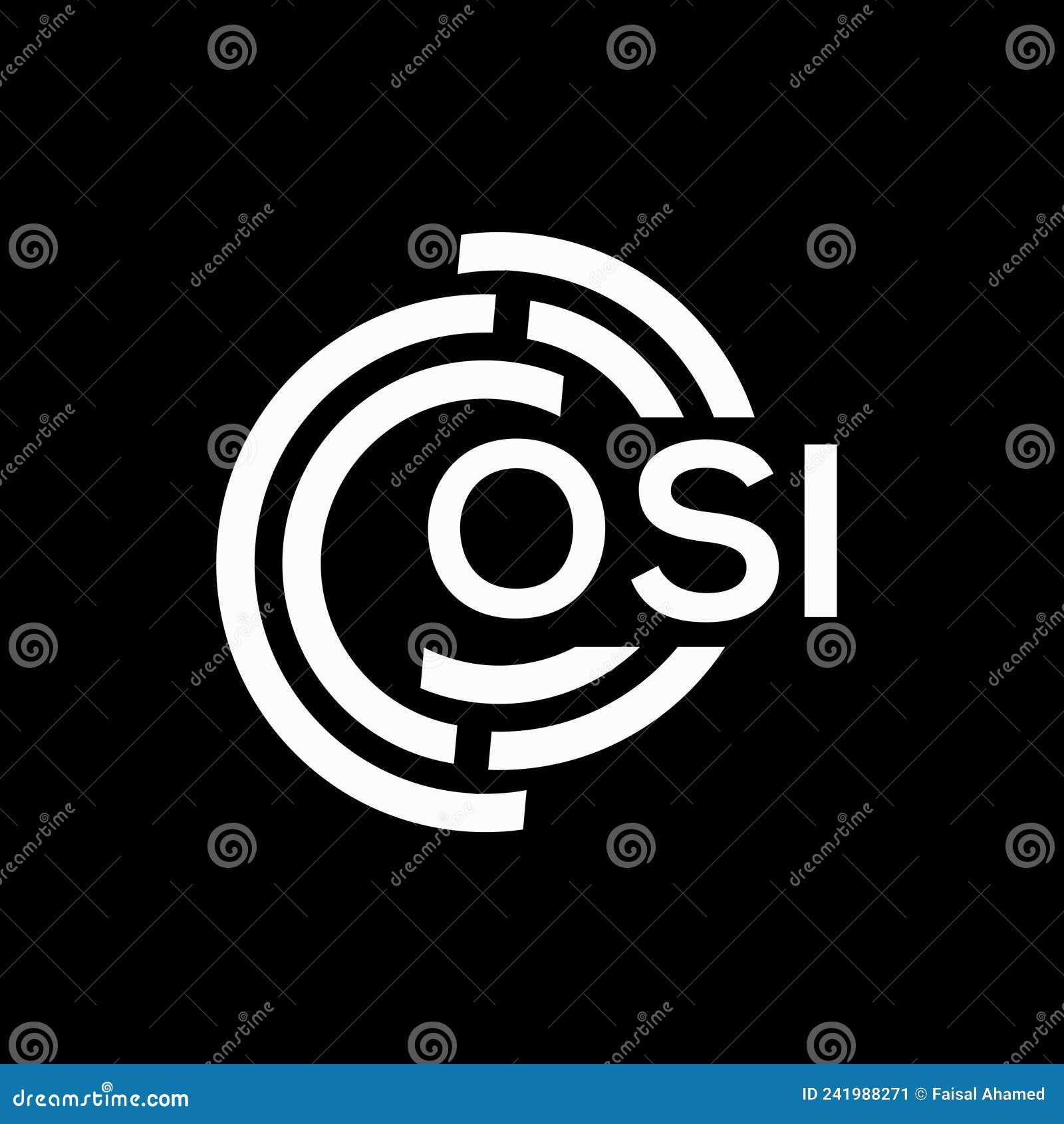 OSI Letter Logo Design on Black Background. OSI Creative Initials ...