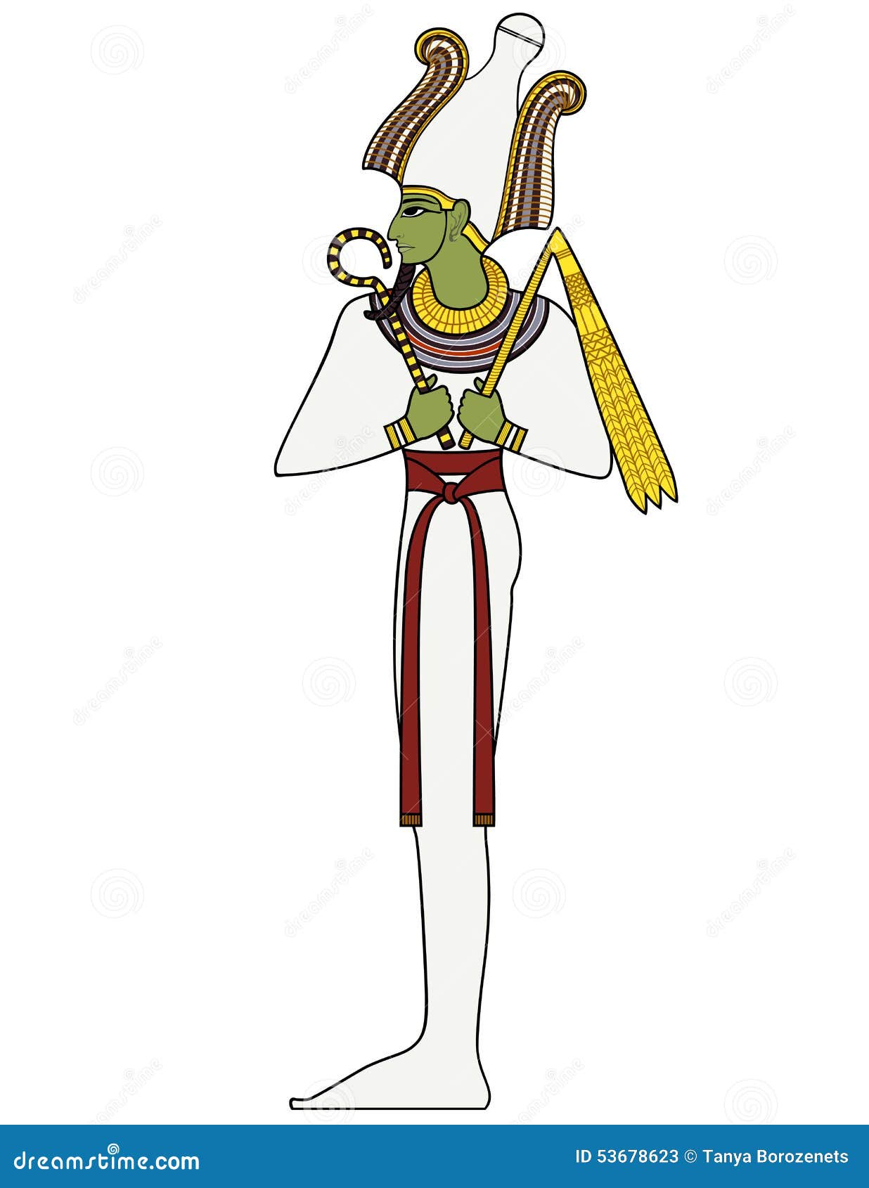 Osiris, Figura Isolada De Deidades De Egito Antigo Ilustração do Vetor ...